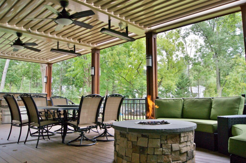 Fire Pit Pergolas - Equinox Roof